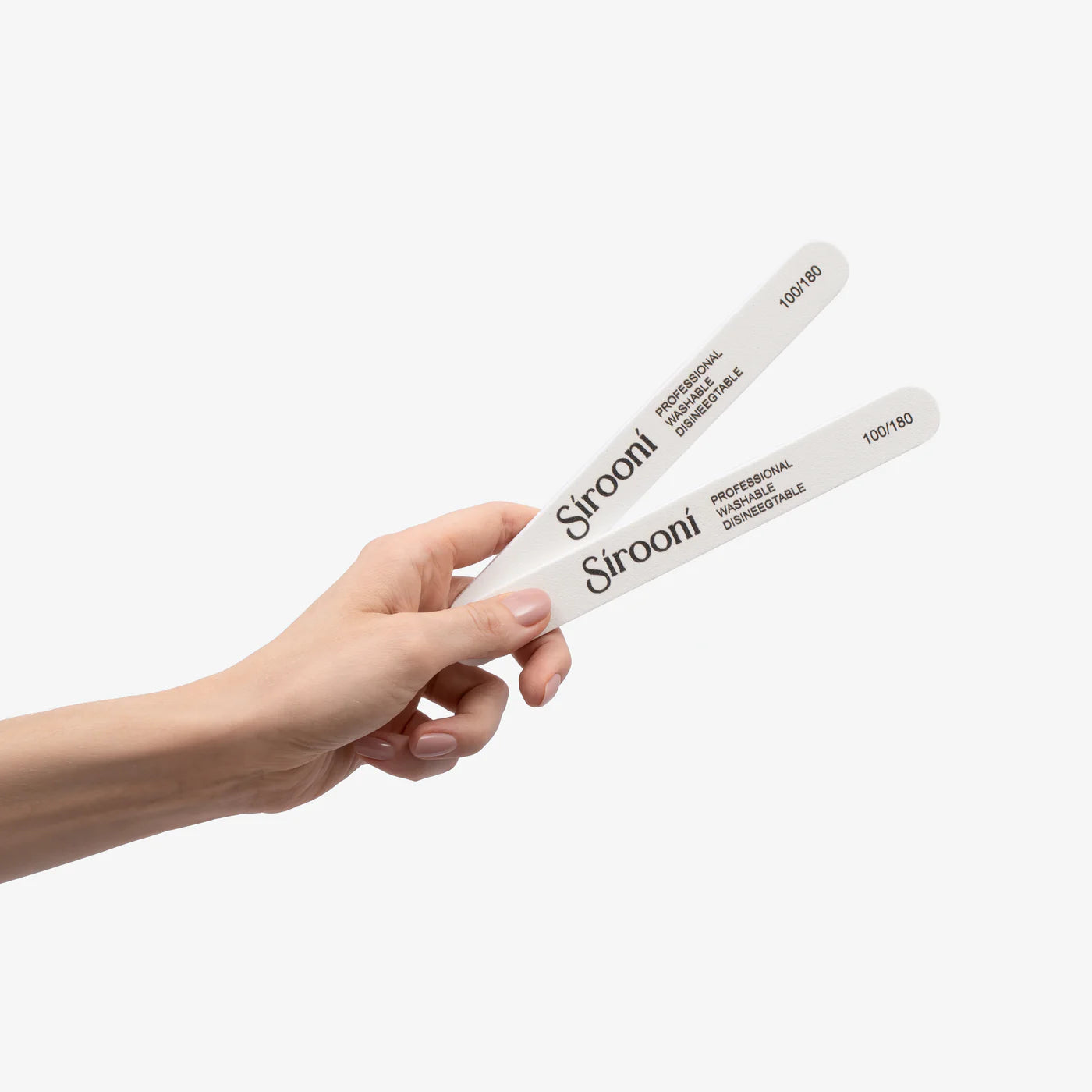 Sirooni Nail Files Rounded White - 100/180 Grit, 25PCS | Universal Nail ...